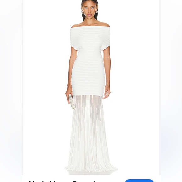 Alexis | Dresses | Alexis White Sheer Formal Gown Worn One Time | Poshmark